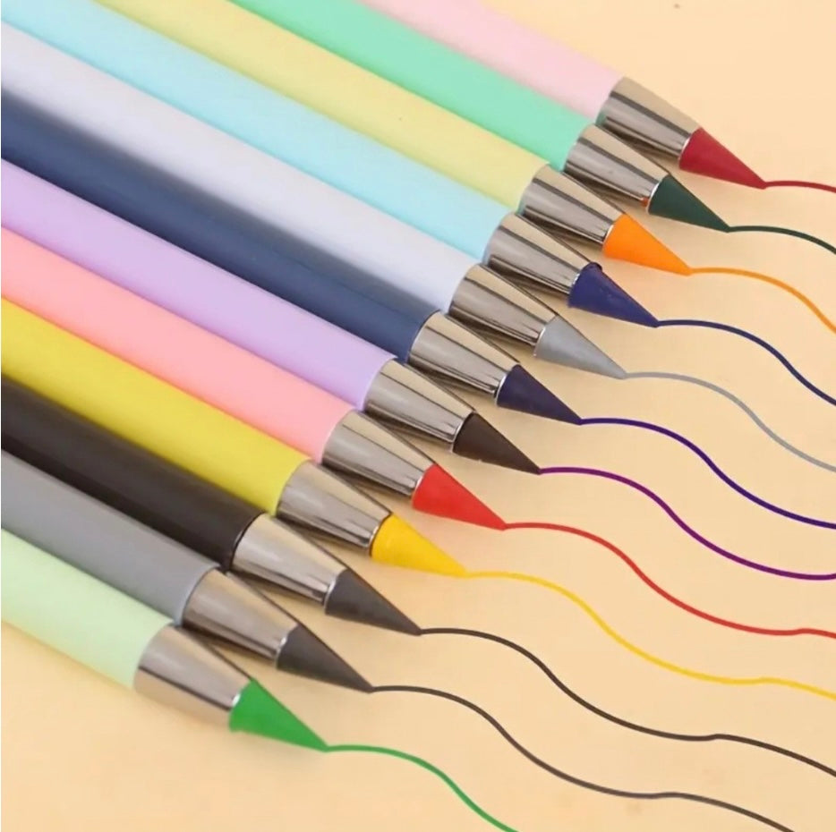 Everlasting Colored Pencils Set – 12 Refillable No-Sharpen Pencils wit ...